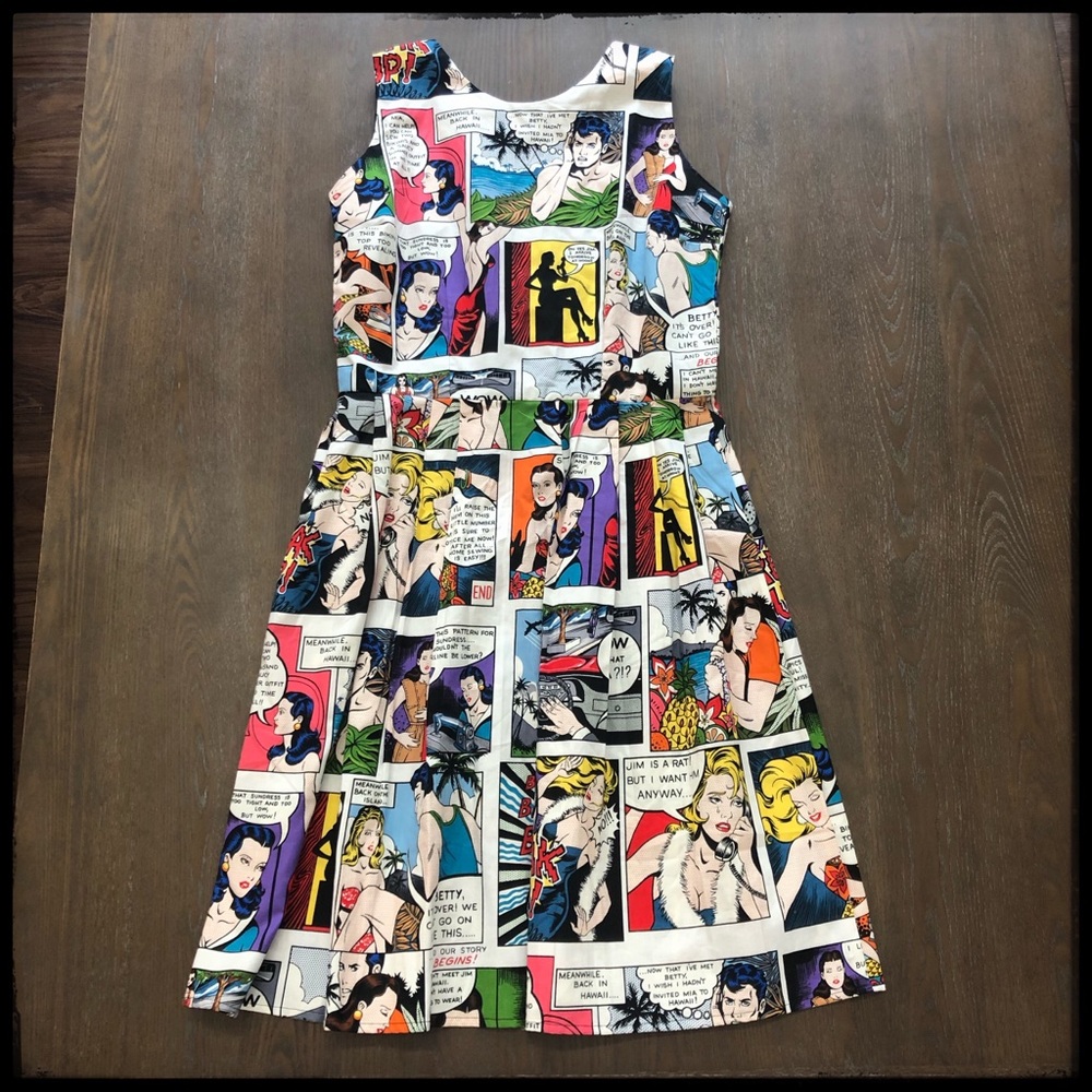 Awesome Hemet Comic Strip Dress Euc - Gem